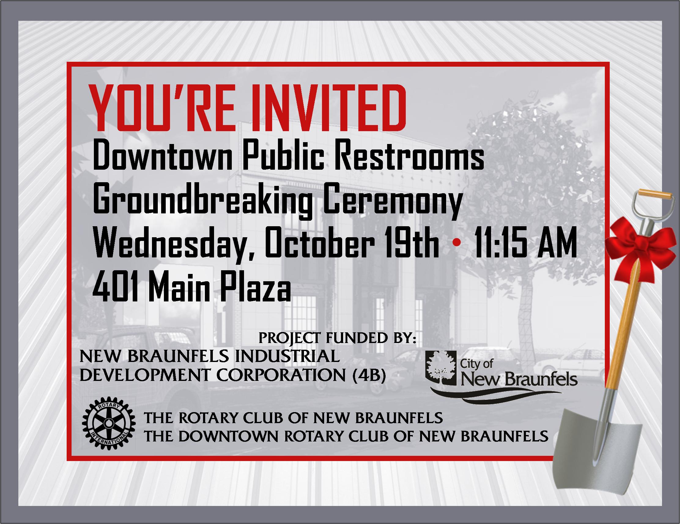 Downtown Public Restrooms Groundbreaking - New Braunfels Downtown