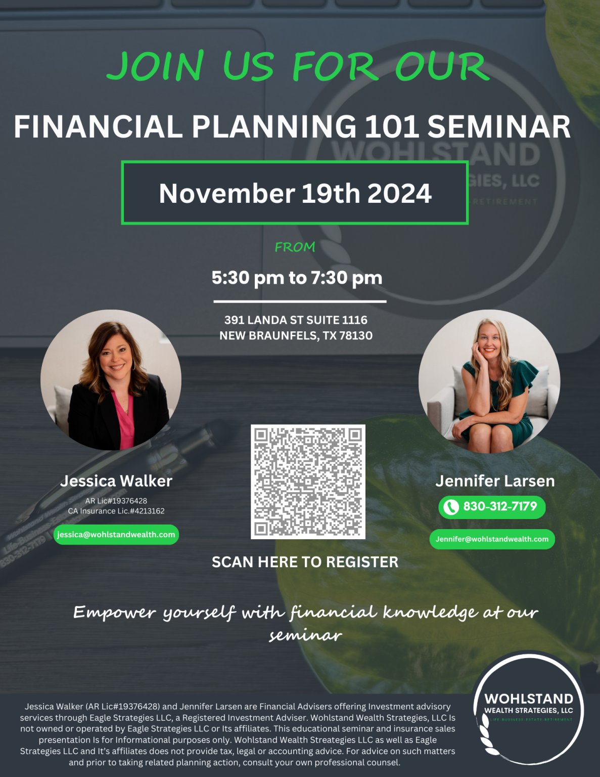 Financial Planning 101 Seminar - New Braunfels Downtown