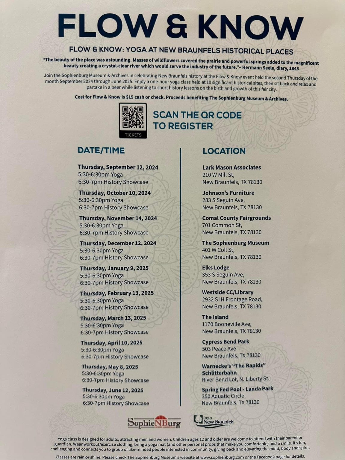 Flow & Know Yoga: Westside Community Center/Library - New Braunfels Downtown